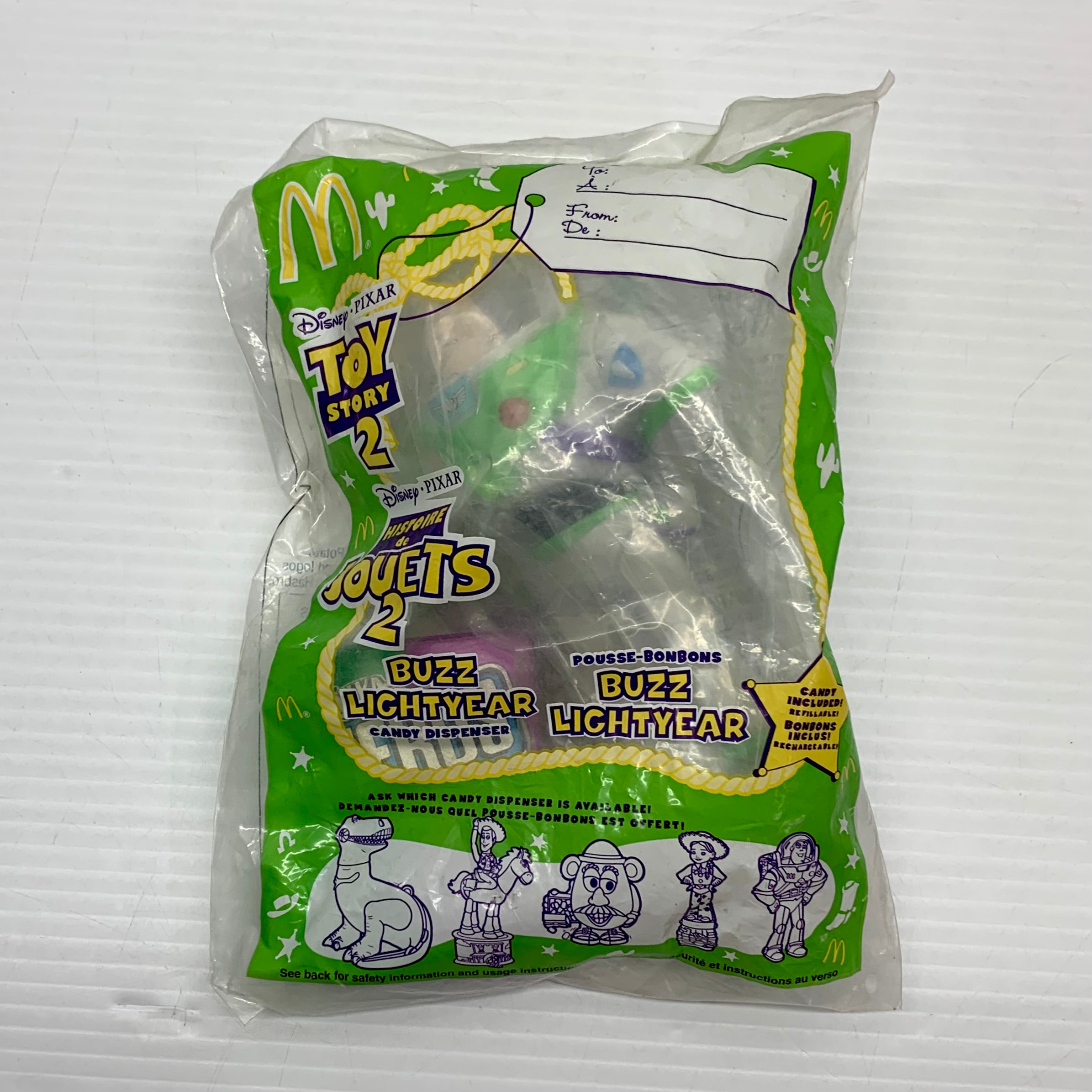 1999 Toy Story 2 Buzz Lightyear Candy Dispenser Happy Meal Toy ...