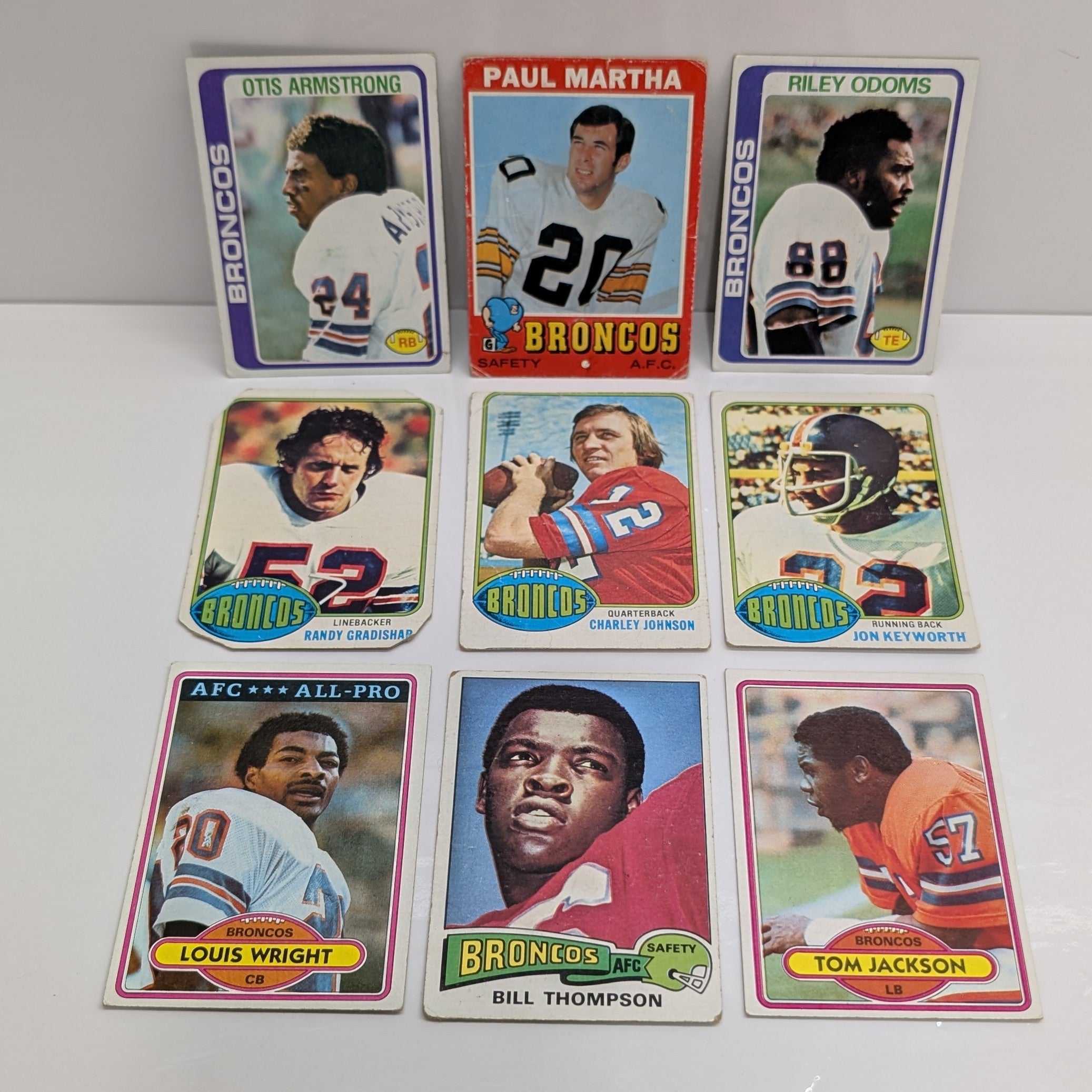 NFL Denver Broncos 1970s Trading Cards (lot of 9) – Portage MCC