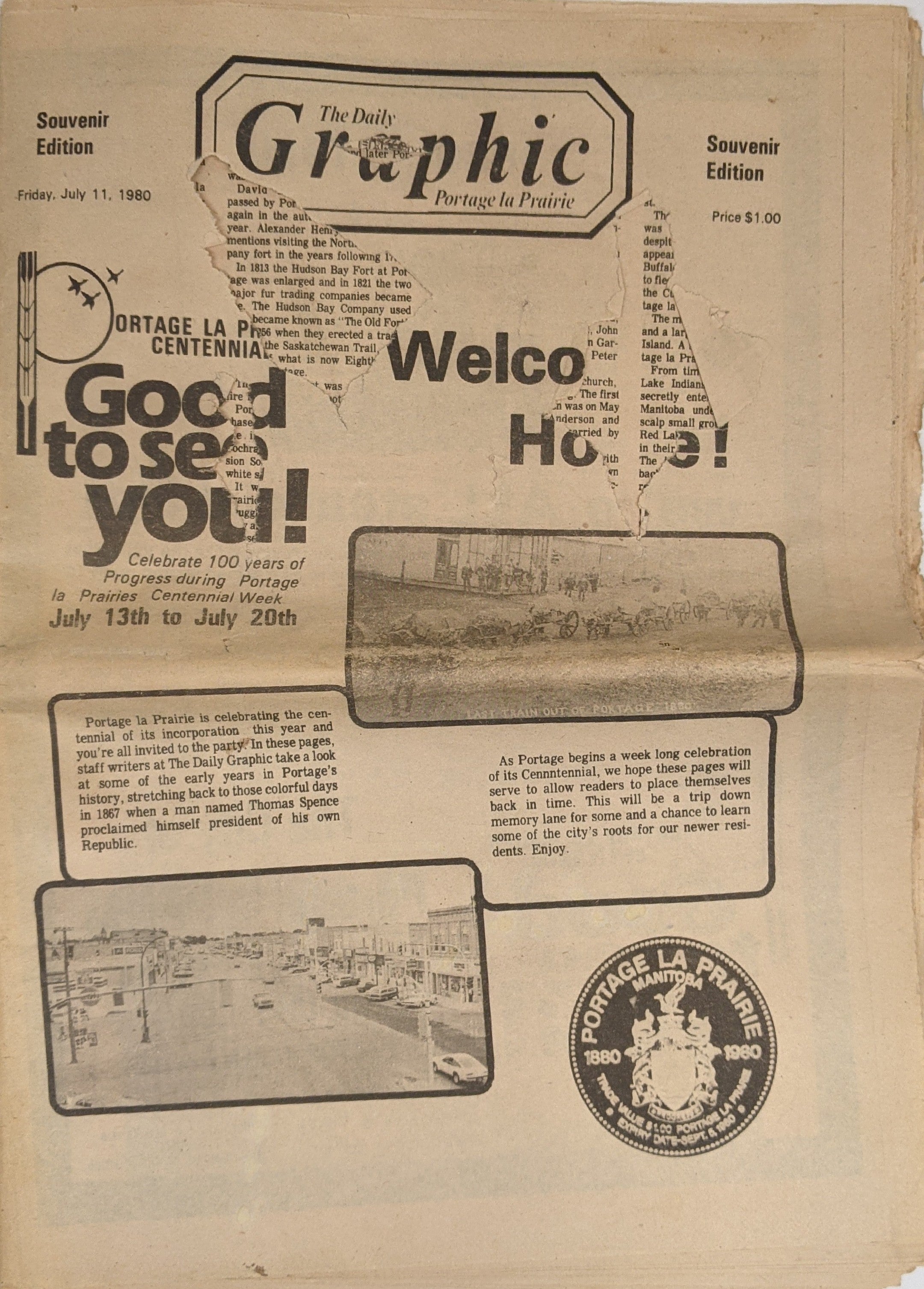 1980 Daily Graphic Portage la Prairie 100th Commemorative Edition ...