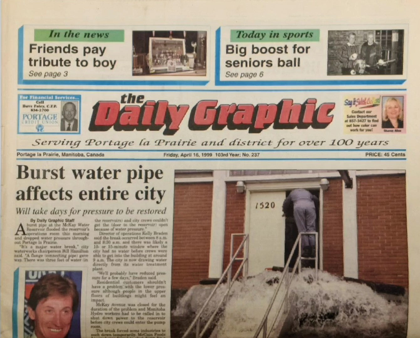 The Daily Graphic April 16 1998 — Portage la Prairie Vintage Newspaper ...